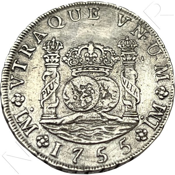 8 reales ESPAÑA 1755 - JD LIMA (Fernando VI) – NUMISBUR
