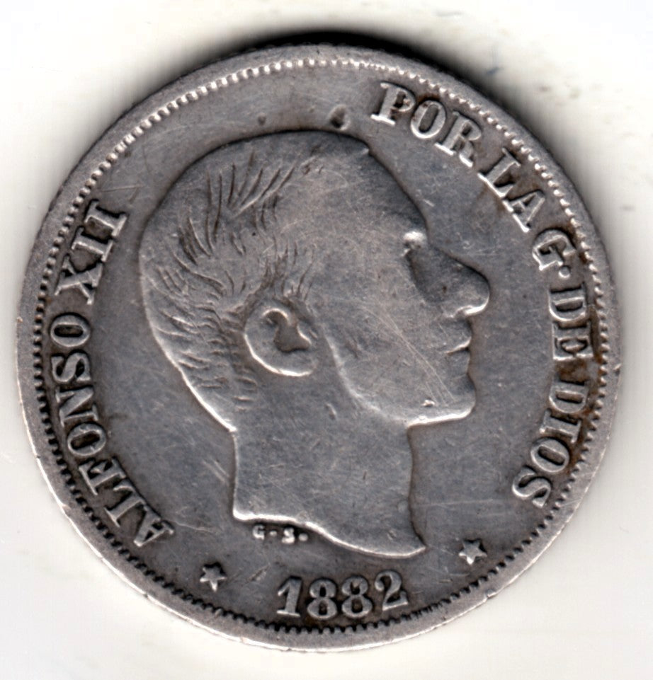 10 centavos peso SPAIN 1885 - Alfonso XII MANILA #34 – NUMISBUR